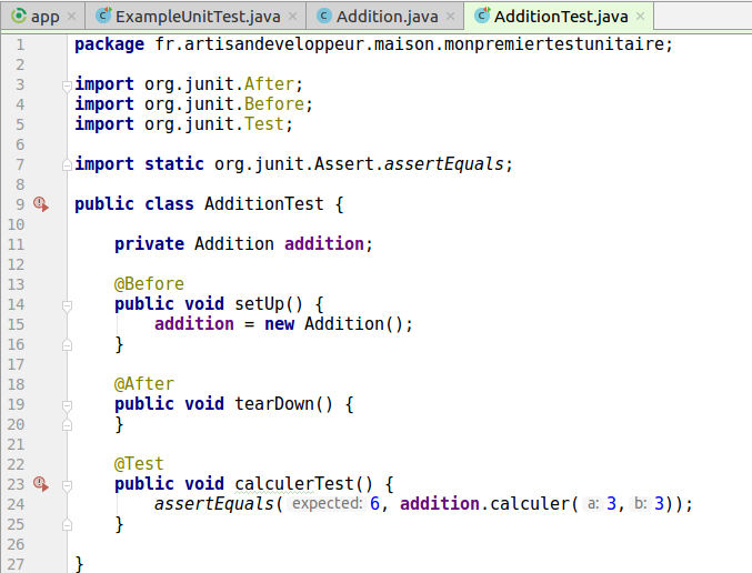 Mon premier test unitaire en Java avec JUnit sous Android Studio ...